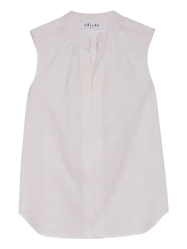 CALLAS MILANO Olympia Poplin Sleeveless Top - White