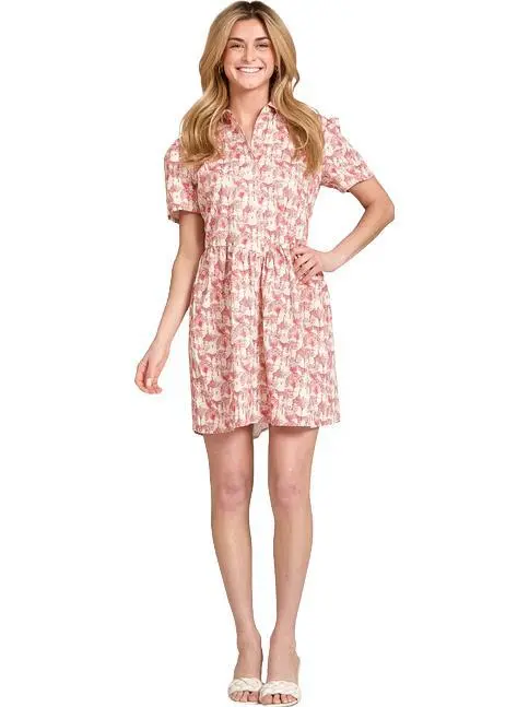 TAYLOR TILLMAN Autumn Shirt Dress - Red Safari