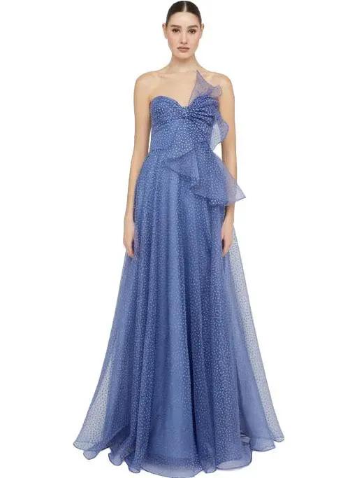 Theia Joanna Bow Bodice Gown - Periwinkle