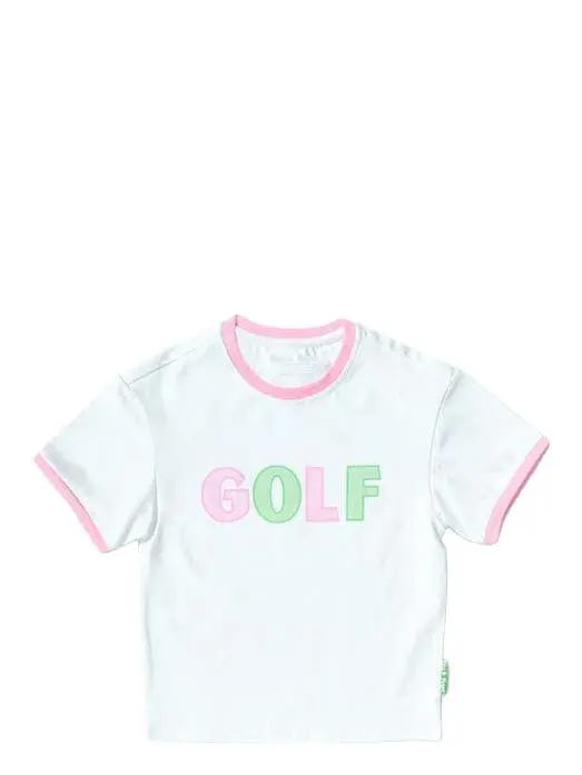 BITS & BOWS Golf T-shirt - White/pink/green