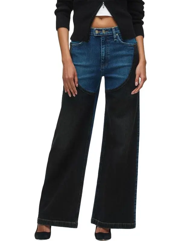 Hudson Jeans Jodie Hr Contrast Front Panel Wide Leg Jeans - Mixture