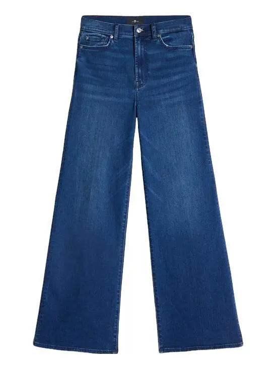 7 For All Mankind Slim Illusion Ultra High Rise Jo Wide Leg Jeans - Denim