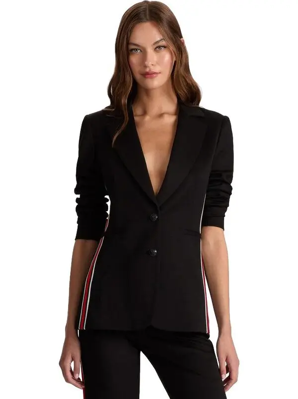 Alice + Olivia Breann Side Stripe Blazer - Black