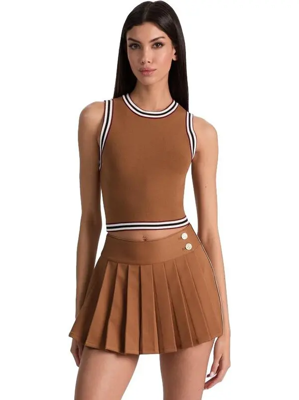 Alice + Olivia Amity Knit Tank - Brown / Neutral