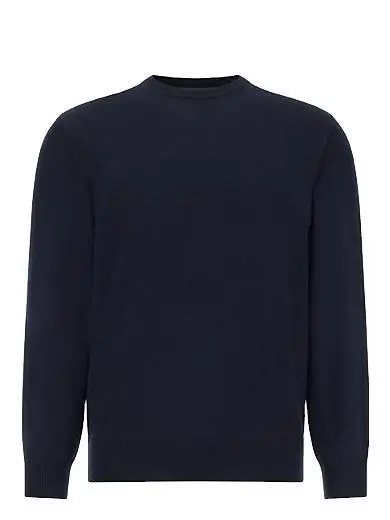 Boggi Milano Regular-fit Merino Wool Jumper - Navy Blue