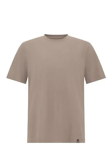 Boggi Milano Short-sleeved Crewneck Stretch-cotton T-shirt Xxl - Taupe