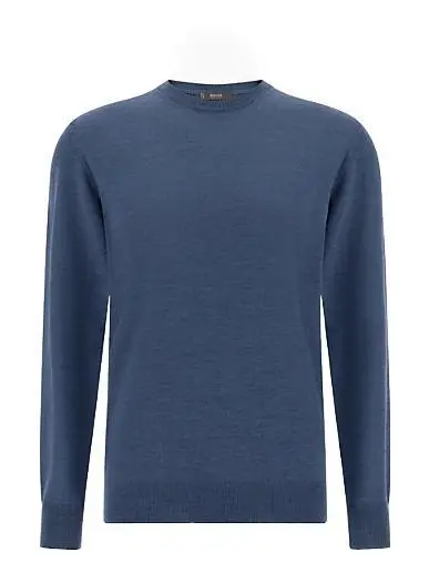 Boggi Milano Regular-fit Merino-wool Jumper - Indigo