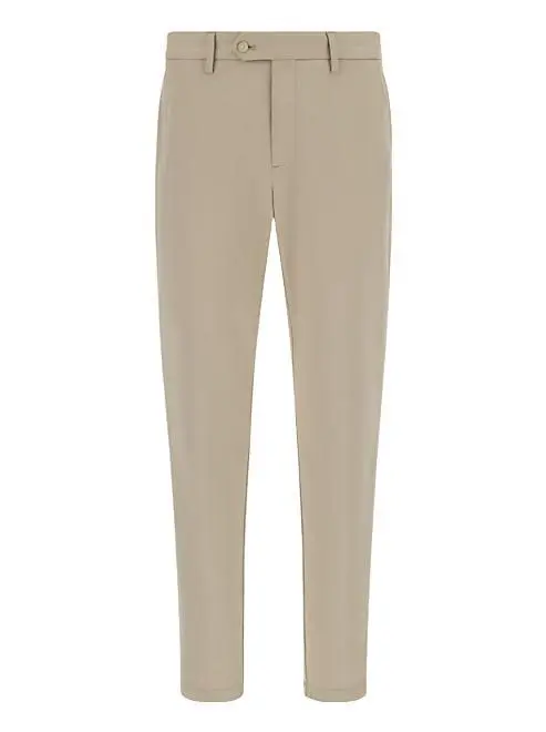 Boggi Milano Tapered-leg Stretch Cotton-blend Trousers - Sand