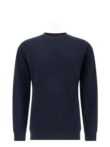 Boggi Milano B Tech Brand-embossed Stretch Cotton-blend Sweatshirt - Navy Blue