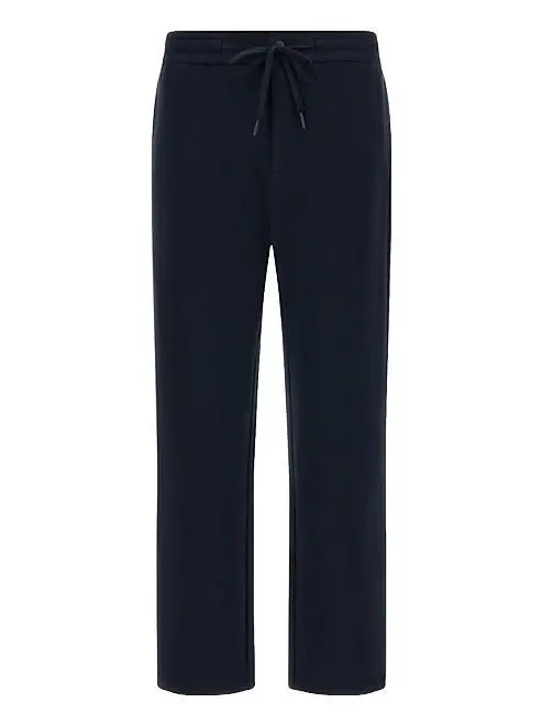 Boggi Milano Cotton-blend Trousers With Elasticated Waist - Navy Blue
