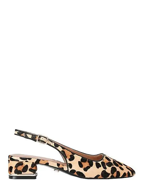 Carvela Bello Leopard-print Slingback Courts - Blk/brown