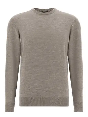 Boggi Milano Regular-fit Merino-wool Jumper - Taupe