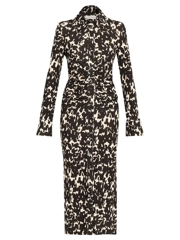 Altuzarra Claudia Spotted Print Shirtdress - Tapioca Tortoise