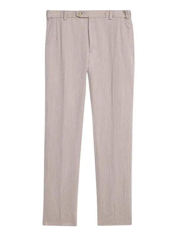 Brioni Journey Flat-front Trousers - Beige