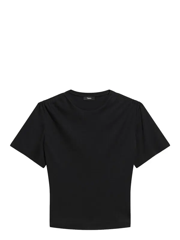 Theory Gathered Shoulder Top - Black