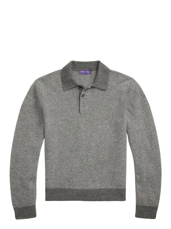 Ralph Lauren Purple Label Cashmere Long-sleeve Polo Sweater - Grypat