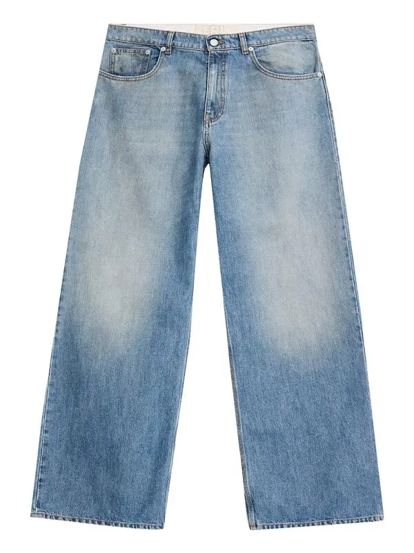 ERL Faded Wide-leg Jeans - Blue