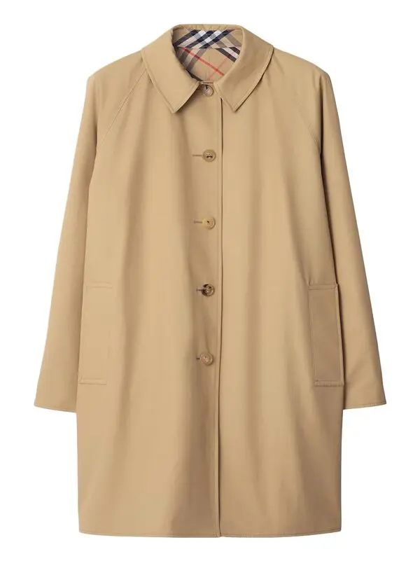 Burberry Solid Twill Topcoat - Flax