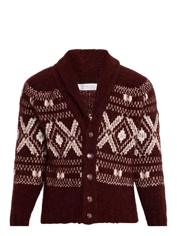 Brunello Cucinelli Wool Blend Fair Isle Knit Cardigan - Other Dnu