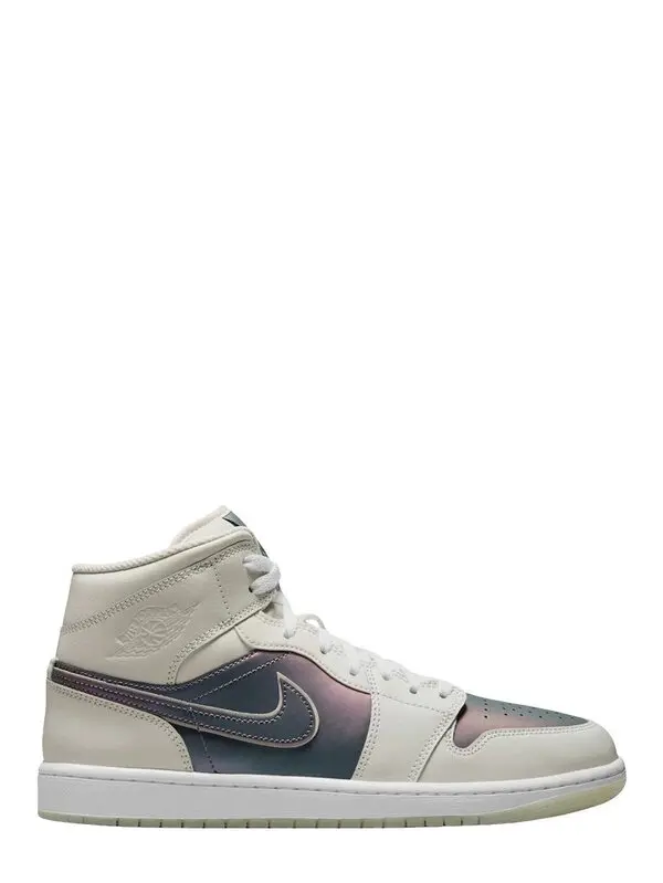 JORDAN 1 Mid Se Iridescent Sneakers - Phantom/white