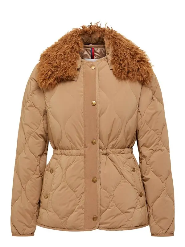 Moncler Quintin 3-in-1 Shearling-trimmed Short Down Jacket - Beige
