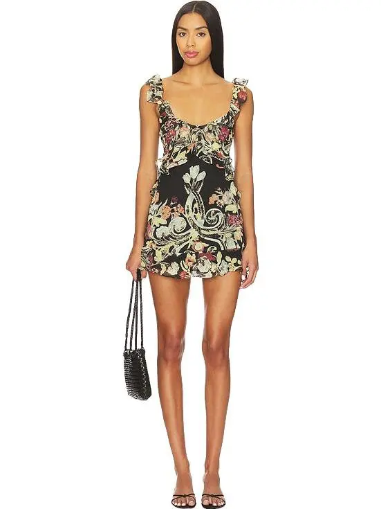 Free People Bali Flora Mini Dress - Black Combo