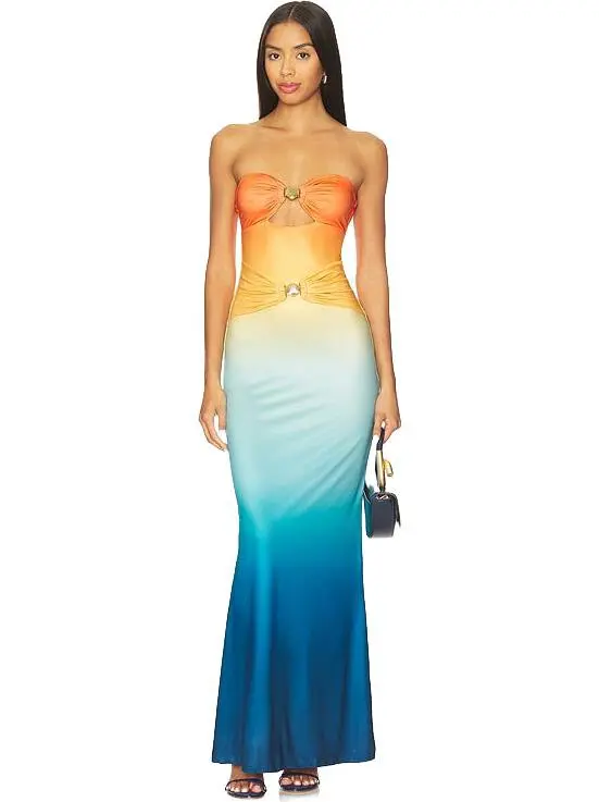 RUNAWAY THE LABEL Kleo Maxi Dress - Pina Colada Ombre