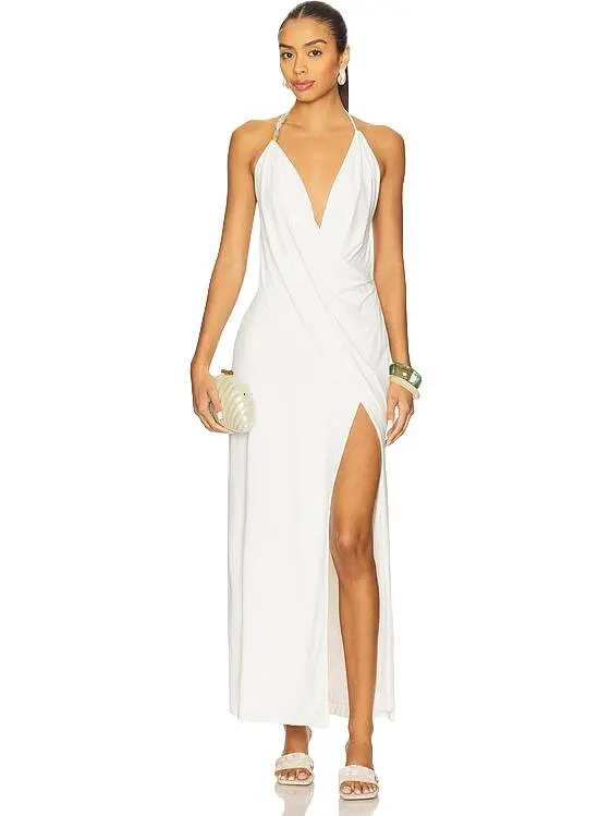 RUNAWAY THE LABEL Eilish Halter Maxi Dress - White