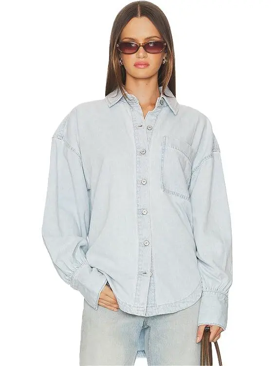 Free People X We The Free Ashley Denim Shirt - Classic Blue