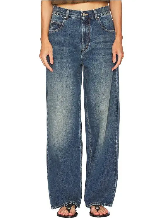 Isabel Marant Joanny Wide-leg Denim - Faded Blue