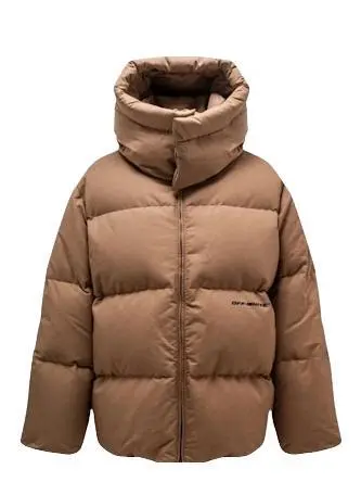 Off-White Race Canvas Puffer Jacket - Beige
