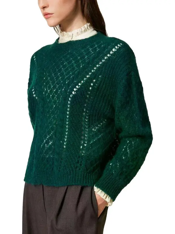 TWINSET Open-work Cable-knit Jumper - Green