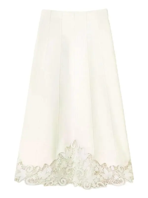 TWINSET Lace-trimmed Midi Skirt - White