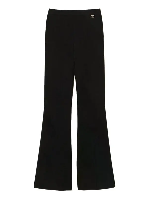 TWINSET Flared Knit Trousers - Black