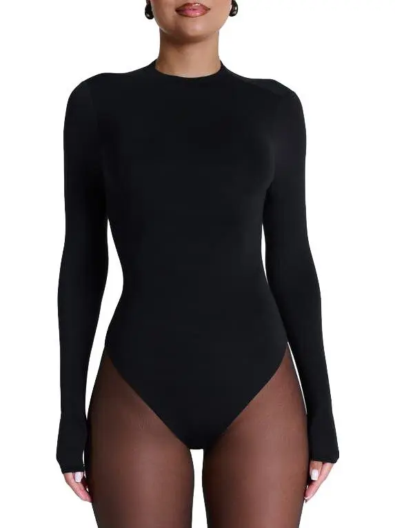 Naked Wardrobe Long-sleeve Bodysuit - Black