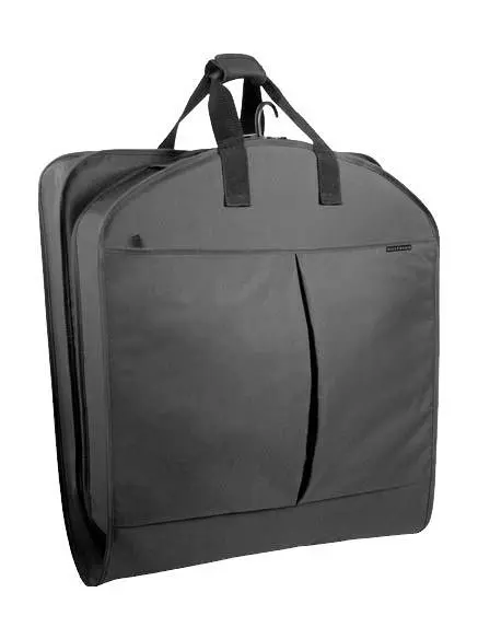 WALLYBAGS 40" Deluxe Travel Garment Bag With Two Pockets - Black