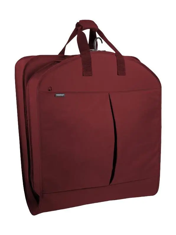 WALLYBAGS 40" Deluxe Travel Garment Bag With Two Pockets - Merlot