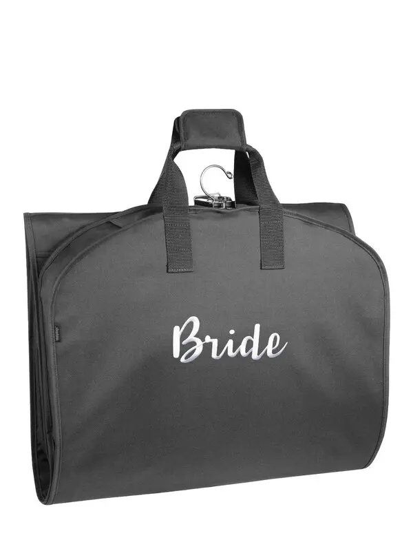 WALLYBAGS 60" Premium Tri-fold Travel Garment Bag With Exterior Pocket - Black - B1, Bride