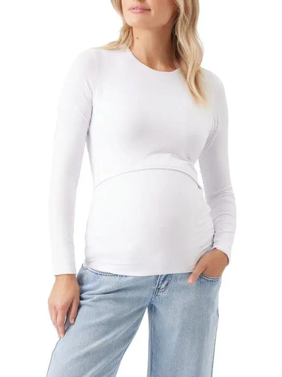 RIPE MATERNITY Knit Nursing Top - White