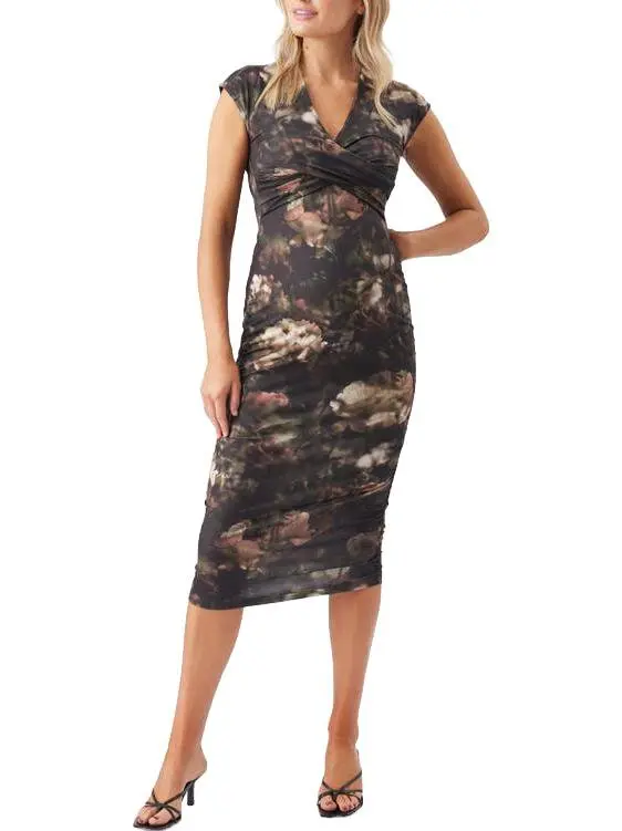RIPE MATERNITY Nursing Fitted Dress - Black