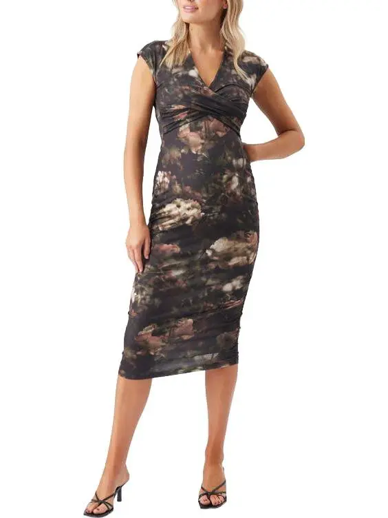 RIPE MATERNITY Nursing Fitted Dress - Black