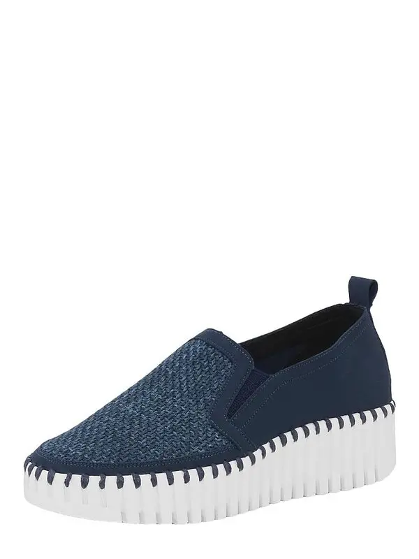 ILSE JACOBSEN Tulip Platform Wedge Flats - Dark Indigo