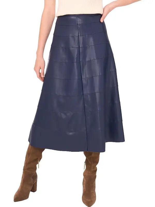 1.State Faux Leather Seamed Skirt - Midnight Sky