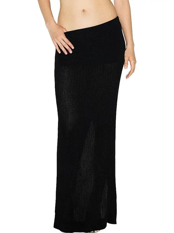 SKIMS Sheer Knit Maxi Skirt - Onyx