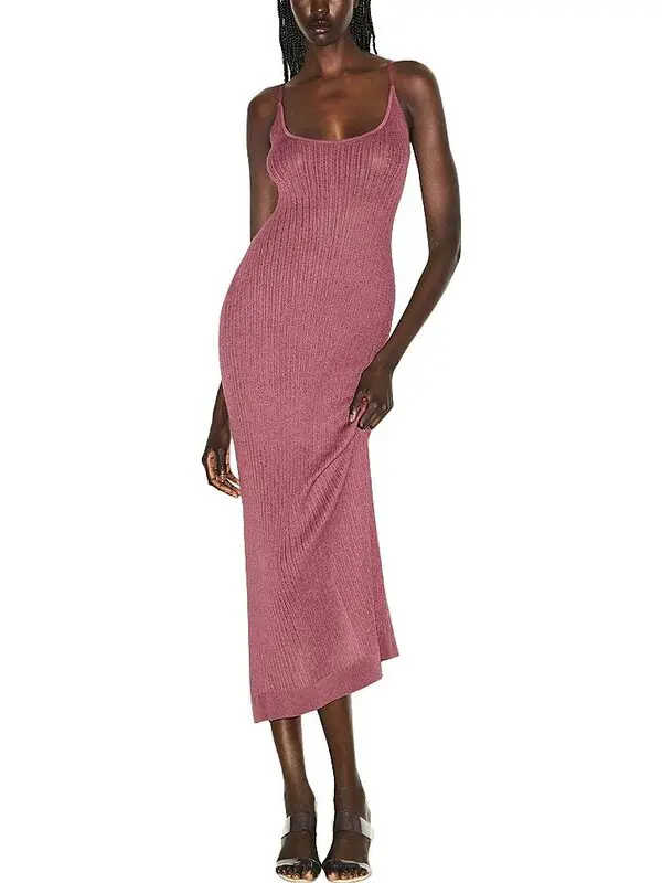 SKIMS Sheer Knit Midi Dress - Beet