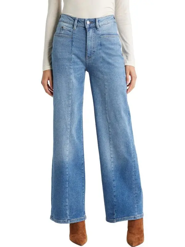 Warp + Weft High-waist Wide Leg Jeans - Ever After Blues