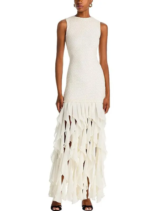 PatBO Ruffled Gown - Off White