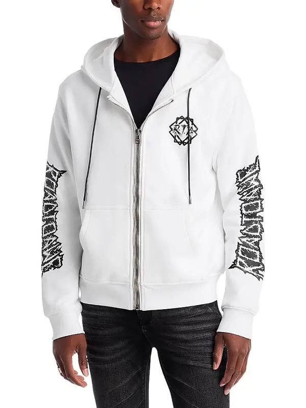 RtA Road To Awe Zip-up Hoodie - White Metal