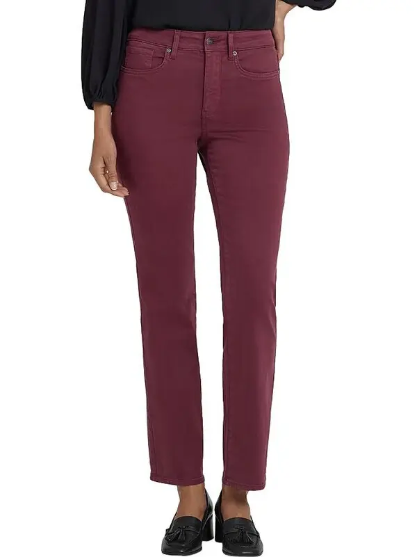 NYDJ Marilyn High Rise Straight Jeans - Sienna Red