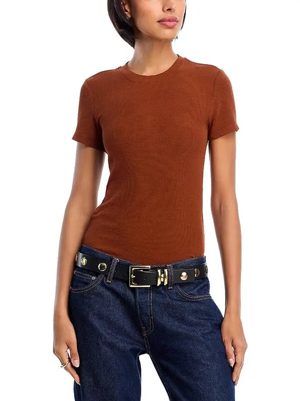 FRAME Ribbed Tee - Rust